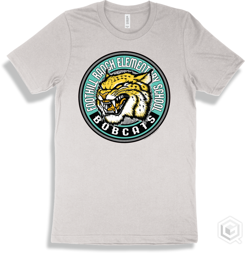 Foothill Ranch Elementary School Bobcats White T-shirt - Mascot Circle